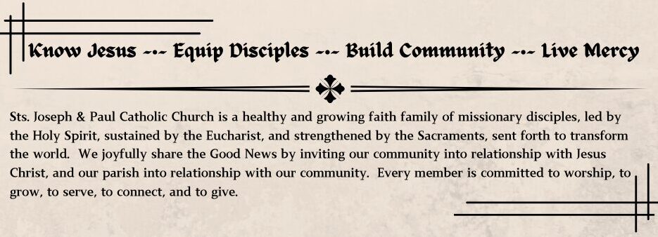 2024 Mission Statement - Sts Joseph & Paul Catholic Church